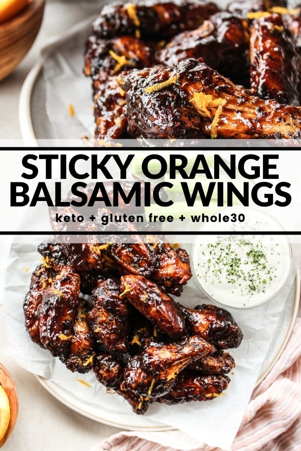 Sticky Orange Balsamic Baked Chicken Wings - The Whole Cook