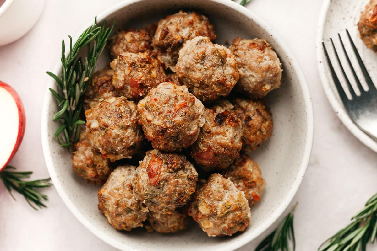 Baked Turkey Apple Breakfast Meatballs - The Whole Cook