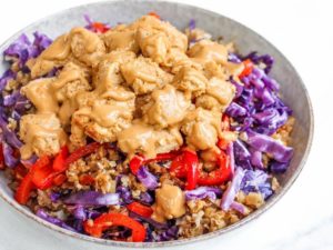 Chicken Satay Cauliflower Rice Bowls - The Whole Cook