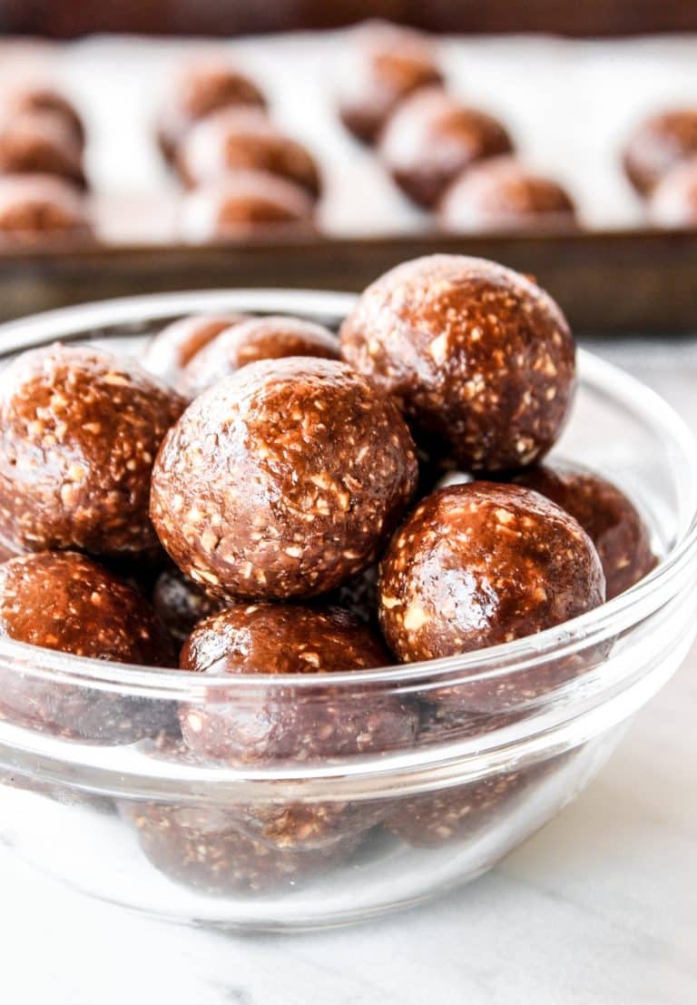 No Bake Chocolate Cashew Cookie Balls - The Whole Cook
