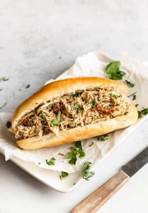 Slow Cooker Italian Shredded Chicken - The Whole Cook