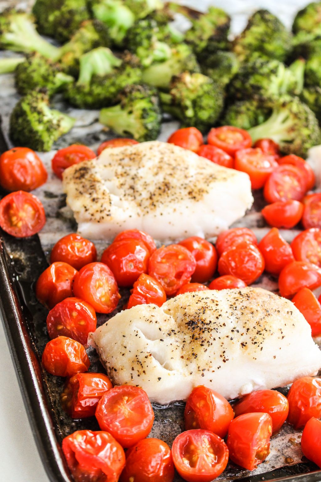 Tomato Basil Cod with Broccoli - The Whole Cook