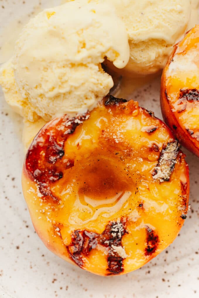 Grilled Peaches with Vanilla Ice Cream - The Whole Cook
