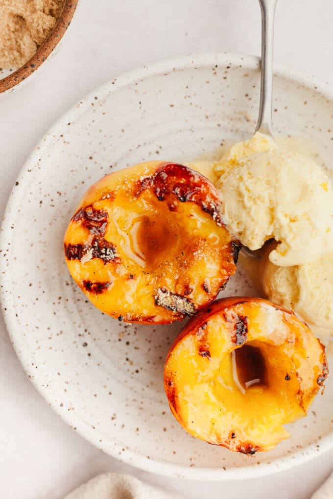 Grilled Peaches with Vanilla Ice Cream - The Whole Cook