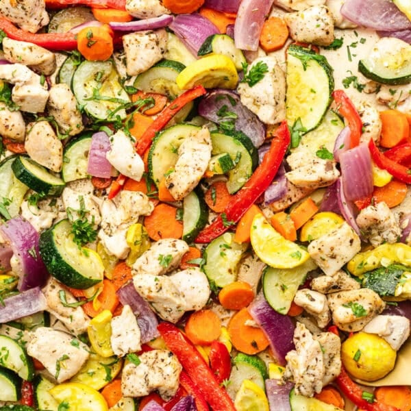 Sheet Pan Chicken and Rainbow Vegetables - The Whole Cook