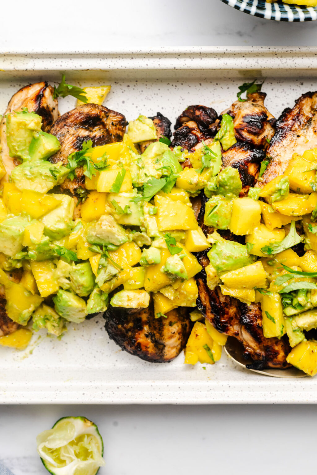 Grilled Chicken with Avocado Mango Salsa - The Whole Cook
